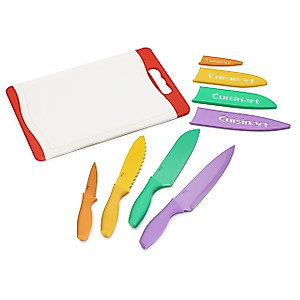 Cuisinart C55CB-9PR Advantage Color Collection 9-Piec Cutlery Set and Cutting Board, Multicolor