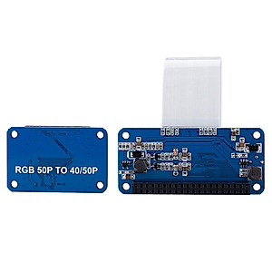 fosa RGB LCD Driver Board Kit 50Pin to 40Pin PCB Adapter Board DPI Driver with FFC Line for /OS Blue