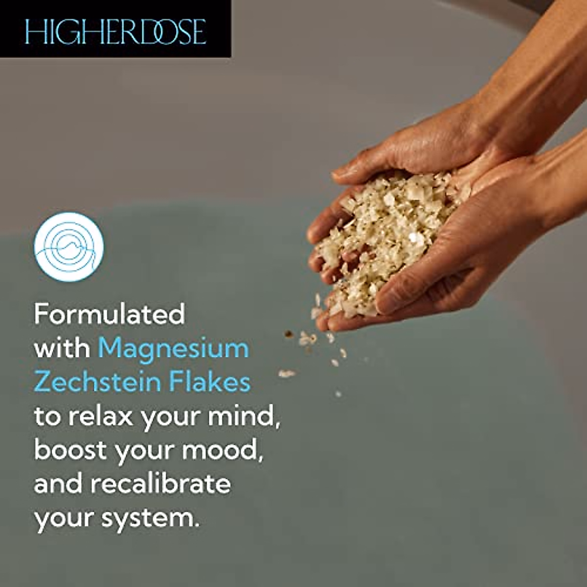 HigherDOSE Serotonin Bath Salt Soak: 32 oz Bath Soak with Magnesium Based Formula, Essential Oils, and Apple Cider Vinegar, Support Your Serotonin Levels and Nourish Your Nervous System