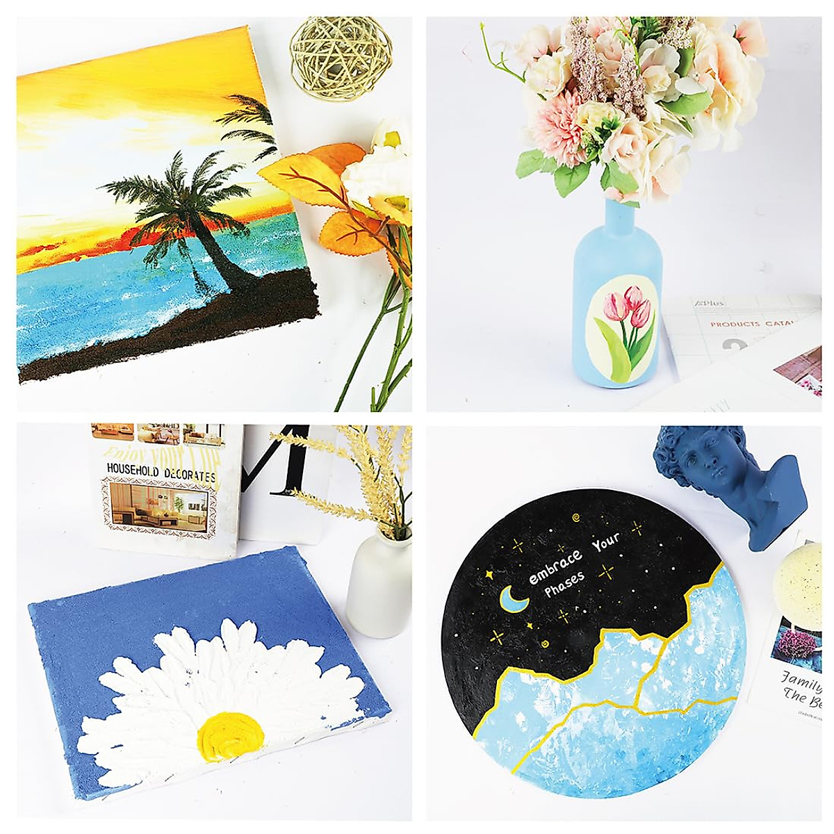 Acrylic Paint Set Non Toxic 24 Vibrant Colors Acrylic Paint No Fading Rich Pigment for Kids Adults Artists Canvas Crafts Wood Painting