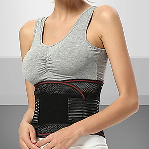 LSRRYD Adjustable with Steel Plate Sports Fitness Support Breathable Lumbar Support for Pain Relief and Injury Prevention (Size : X-Large)