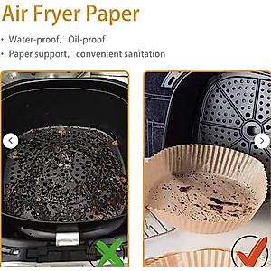 AIR FRYER LINERS 100Pcs - EASY CLEAN, NON-STICK AIR FRYER LINER- OIL PROOF, WATER PROOF AIR FRYER PAPER LINERS