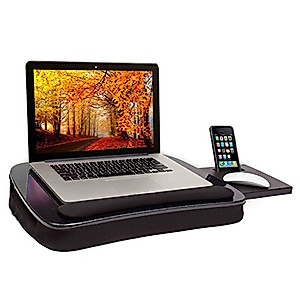 Sofia + Sam Multi Tasking Lap Desk with Memory Foam Cushion | Wrist Rest Cushion | Fits Laptops Up to 15" | Tablets Up to 9.6" | Smart Phones Up to 3.5" | Black Top | Computer Lap Tray
