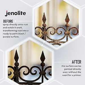 JENOLITE Rust Converter Aerosol | RUST TREATMENT | Reforms Rust into Ready to Paint Surface | Simply Spray on Rusted Surfaces | Epoxy Based Formula | 400ml (13.52 fl oz)