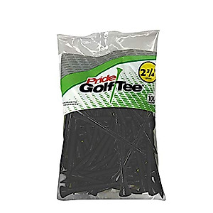 PRIDE GOLF TEE unisex adult 100 Count Bag Golf Tees, Black, Count US
