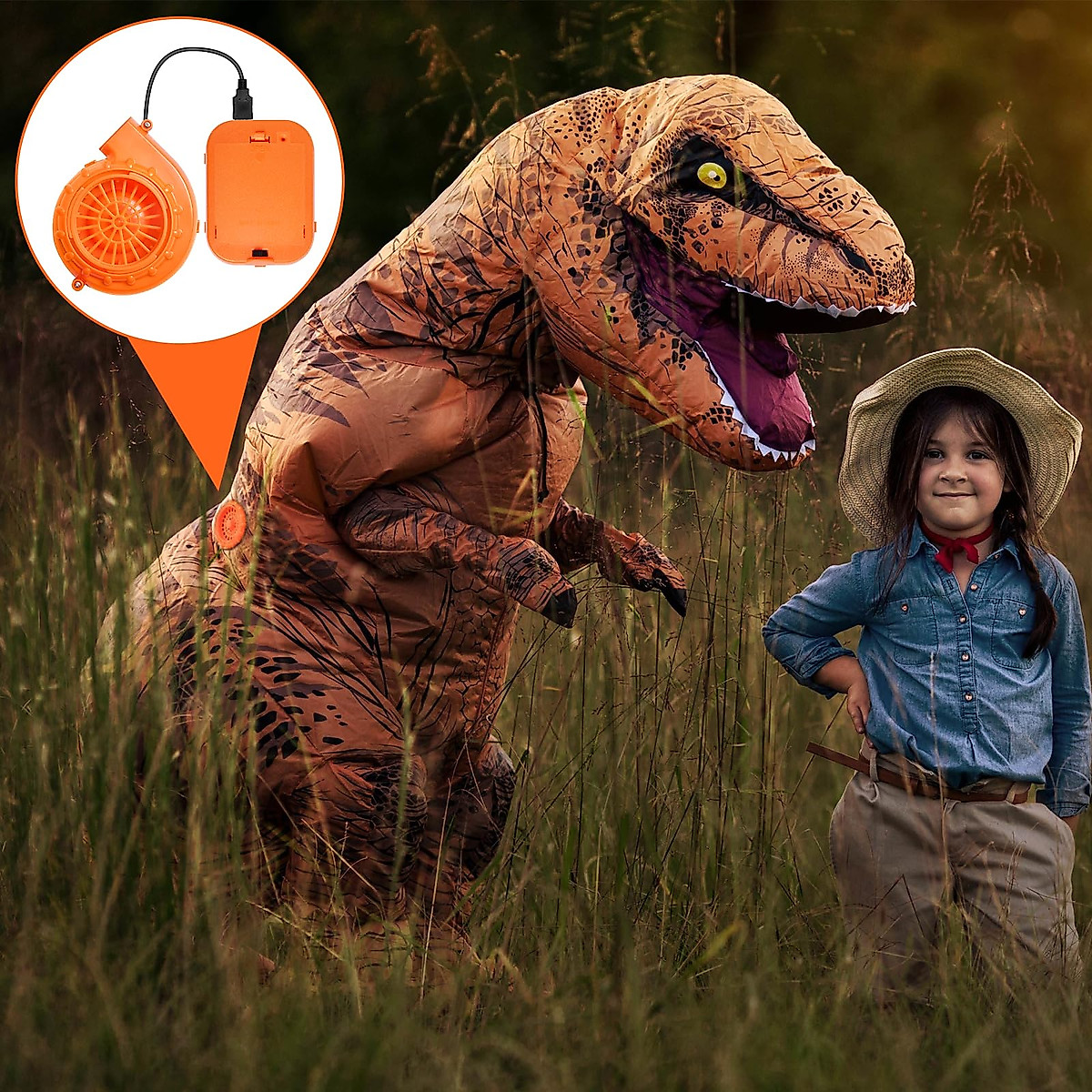 Uderwarb Inflatable Costume Fan Replacement, Mini Blower Fan Dinosaur Pump for Inflatable Costume Blow Up