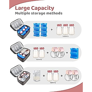 Kompoll Breast Pump Bag with 2 Removable Dividers to Store Breast Pump, Baby Bottles and Extra Parts Portable Breast Pump Bag L Size Compatible with Medela, Willow, Elvie and Momcozy Breast Pumps…