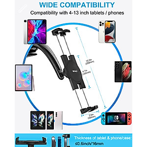 woleyi Car Dashboard Tablet Mount, Car Dash Tablet & Phone Holder with Strong Sticky Gel Suction Cup for iPad Pro 9.7, 11, 12.9 / Air/Mini, iPhone, Galaxy Tabs, More 4-13" Smart Phones and Tablets