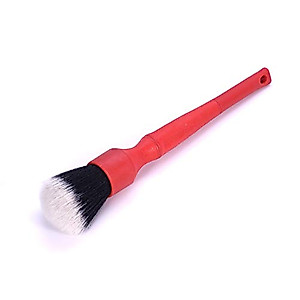 Detail Factory - TriGrip Ultra-Soft Detailing Brush Set - Comfortable Grip and Scratch-Free Cleaning for Exterior, Interior Panels, Emblems, Badges, Gauge Cluster, Infotainment Screen, Red