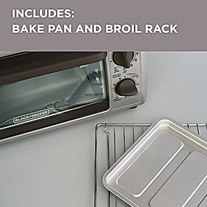 BLACK+DECKER 4-Slice Countertop Toaster Oven, Stainless steel Silver TO1322SBD