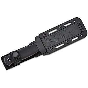 Demko Knives Armiger Fixed Blade with Sheath- Armiger 2 & Armiger 4 - Clip Point Spear Point Tanto Shark Foot Serrated Full Tang (Armiger 4 Spear Point Black)