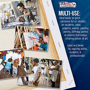 U.S. Art Supply 36 x 36 inch Stretched Canvas 12-Ounce Triple Primed, 6-Pack - Professional Artist Quality White Blank 3/4" Profile, 100% Cotton, Heavy-Weight Gesso - Acrylic Pouring, Oil Painting