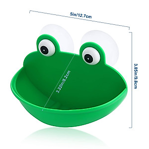 Pensino Frog Habitat Frog Dish Holder with Suction Cups, Cute Frog Terrarium Decor Fish Tank Decoration for Tree Frog Toad Tadpole (1 Pack)