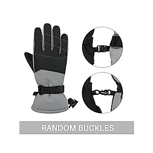 Century Star Kids Waterproof Gloves Snow Gloves Warm Winter Gloves for Kids Boys Girls Ski Gloves Sport Mittens Black 10-14 Years