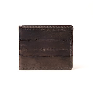 OROM EEL SKIN LEATHER SLIM WALLET (brown, 3.8" x 3.15")