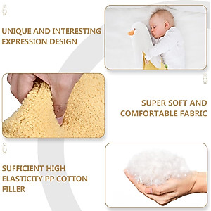 Banana Duck Plush Toy-12'' Weighted Duck Stuffed Animals, Elastic Duck Plush Stuffed Animals Banana Plushie Hugging Pillow, Throw Pillow, Body Pillow, Room Decoration Gift for Kids Girls Boys