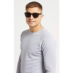 Solbari UPF 50+ Men's Sun Protection Long Sleeve Rashguard Aqua Sport Collection - Small - Cool Grey - UV Protection, Sun Protective