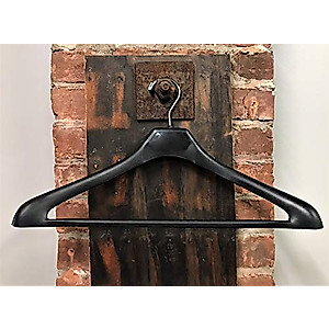 NAHANCO H90 19" Plastic Concave Suit Hanger with Extra Wide Shoulders, Black (Pack of 50)