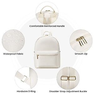 LOVEVOOK Mini Backpack for Women Light Weight Small Waterproof fashion Backpack Purses Daily Backpack Beige
