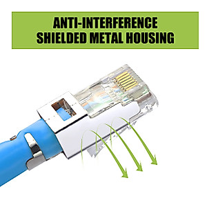 LEENUE CAT7 RJ45 Connector (30 Pack) 50μ Gold-Plated CAT6A RJ45 Pass Through Ethernet Plug for CAT7 Solid or Stranded Thick Network Cable 23 AWG