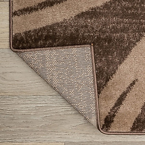 Rugshop Modern Wavy Circles Design Area Rug 3'3" x 5' Brown