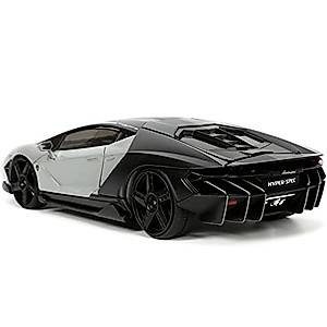 Lamborghini Centenario Gray and Matt Black Hyper-Spec Series 1/24 Diecast Model Car by Jada"""