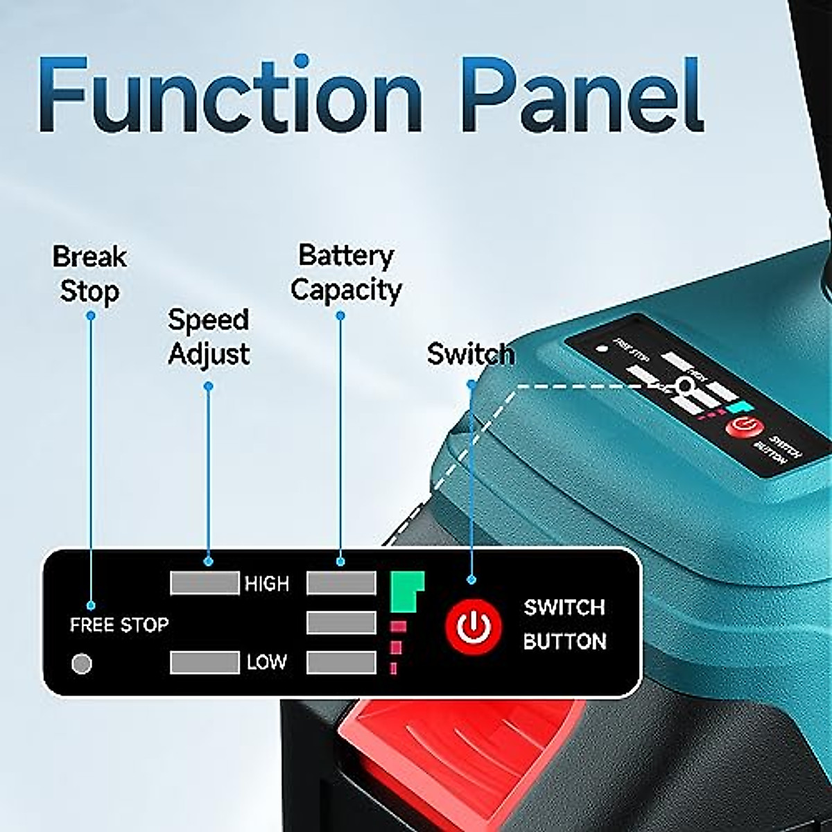 1/2 inch Cordless Impact Wrench, Torque 258ft-lbs(350N.m), 3500 RPM, 21V Electric Brushless Power Impact Gun for Lug Nuts with 2.0Ah Battery, 1/4 inch Impact Driver, Charger & Kit Case (4000mAh)