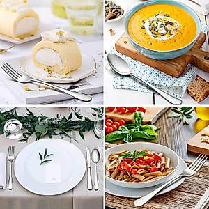 LIANYU 48-Piece Silverware Set with Steak Knives, Stainless Steel Flatware Cutlery Set for 8, Fancy Eating Utensils Tableware, Dishwasher Safe, Mirror Finish