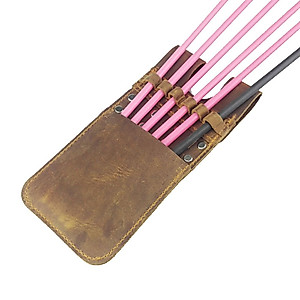 CHINA AMIER ARCHERY Back Pocket Arrow Quiver Horse Leather Pocket Quiver for Holding 6 Pieces Arrows (Brown)