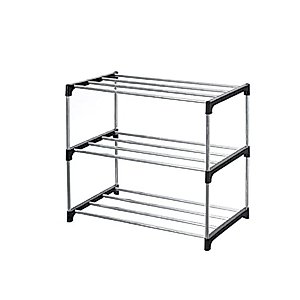 QOFI Three-layer shoe storage rack home classic black