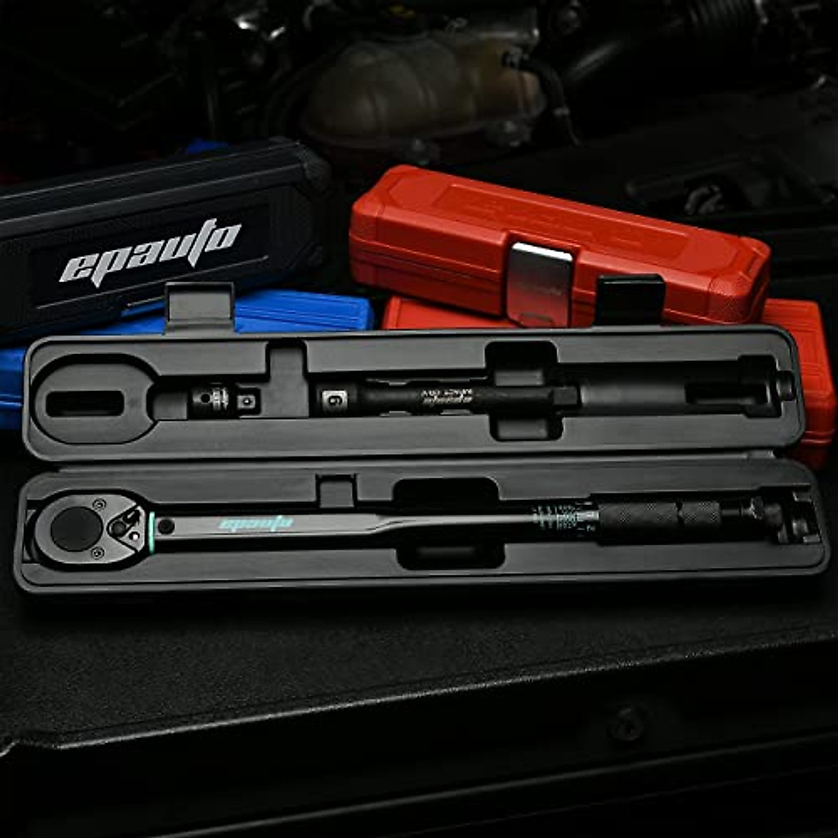 EPAuto 1/2-inch Drive Click Torque Wrench, 10-150 ft/lb, 13.6-203.5 N/m, Black