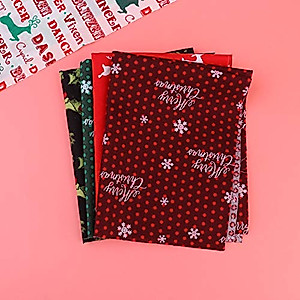 Healifty 20 Pieces Christmas Fabric Bundles Sewing Squares Bundle Multi- Color Fabric Patchwork Christmas Tree Fat Quarters Precut Santa Claus Fabric Scraps for Christmas DIY Quilting