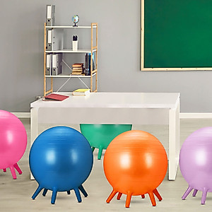 10 Pack Balance Chairs for Kids Flexible Seating for Classroom Balance Children's Exercise Ball Chair Stability Ball Chairs with Legs for Classroom Elementary School Students Sitting, 18 Inch