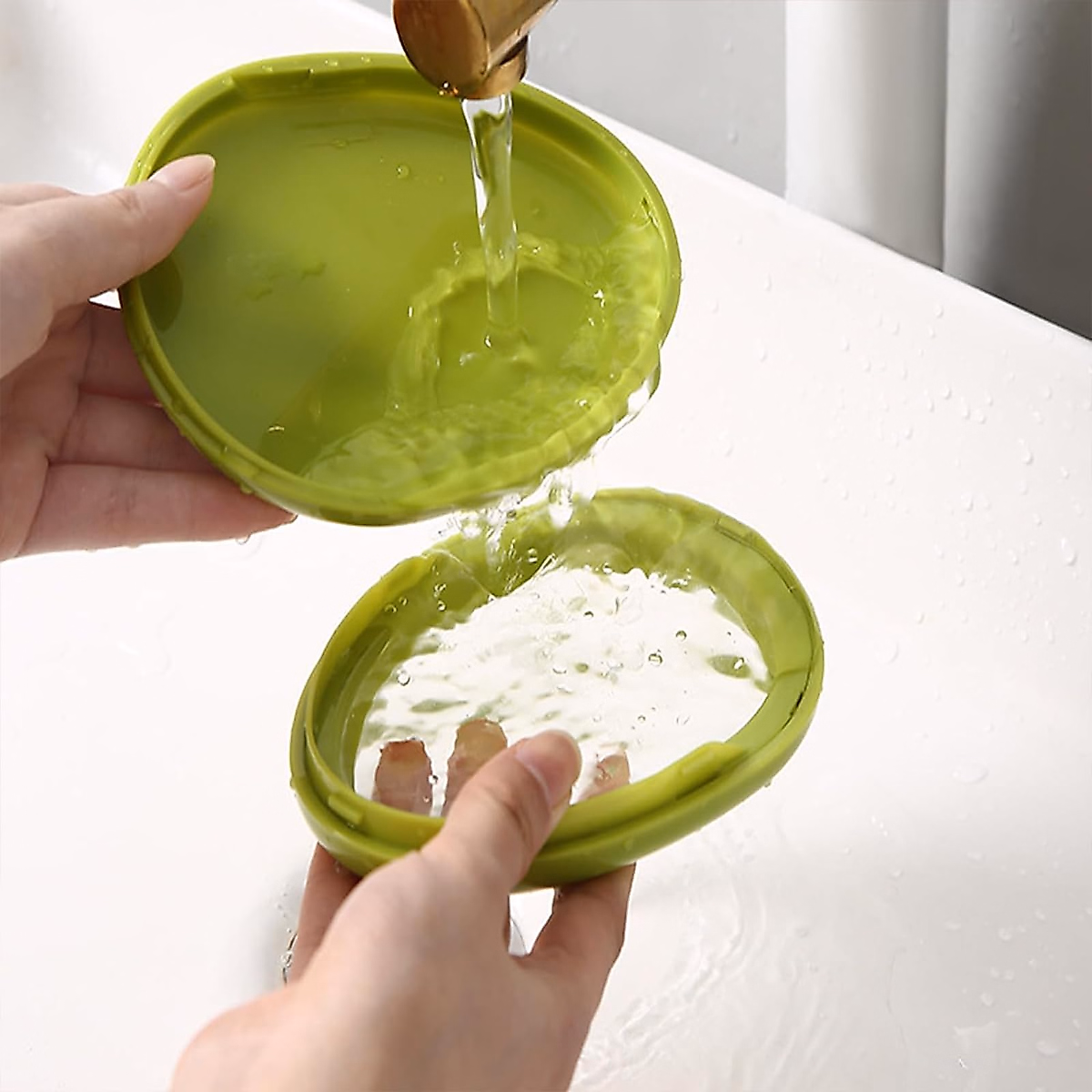 Goferlaa Fruit And Vegetable Anti-Oxidation Storage Box,Silicone Fruit Storage Box,Silicone Fruit and Vegetable Storage Containers Set for Fridge Keep Fresh(4 Pcs)