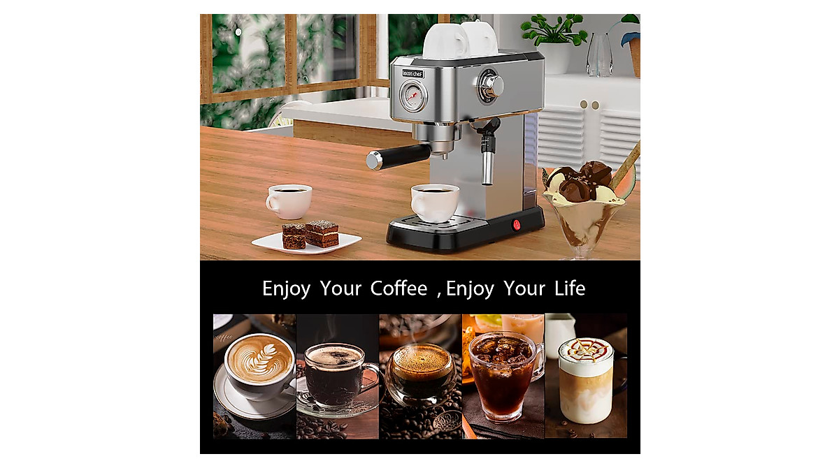 Lecon Chef 15 Bar Espresso Machine with Steam Frother - Perfect Home ...