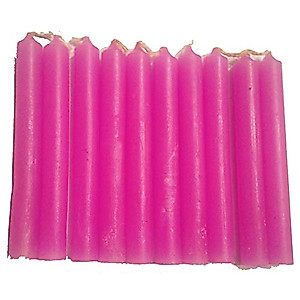 Pine Pentagram Pack of 20 Wicca Magic Ritual Small Mini Spell Chime Candles for Pagan and Witchcraft Altars (Pink)