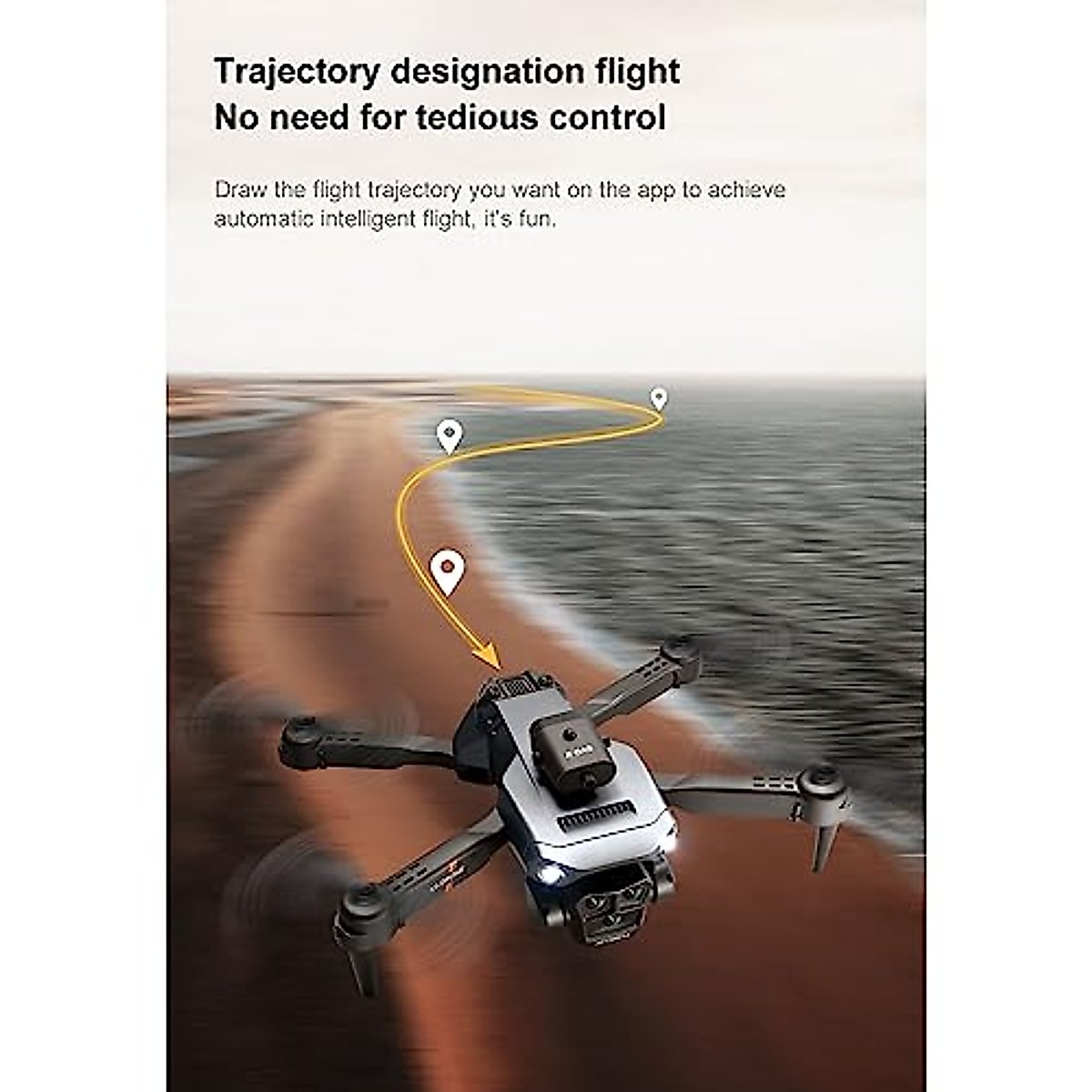 Foldable FPV Drone, 4K HD Aerial Photography Obstacle Avoidance Quadcopter Vertical Shooting RC Airplane, with 4 Way Induction Detection, 50X Zoom