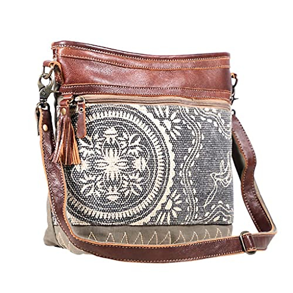 Myra Bags Vogue Canvas, leather & Rug Shoulder Bag S-1893