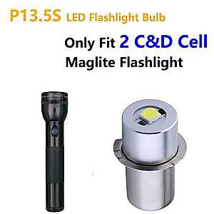 LudoPam Upgrade Bulbs LED Flashlight Bulb Compatible for Maglite Flashlight 2 Cell C/D, 2 Pack