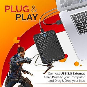 SUHSAI External Hard Drive 500GB High Speed Data Transfer USB 3.0 Hard Disk 2.5inch Memory Expansion Data Storage & Portable Backup HDD Compatible with PC, Computer, MacBook, Chromebook