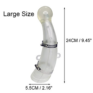 QIQIRO Large Size Silicone Goats Calf Cattle Bull Cow Big Horn Cover Anti-Fight Protective Cover Cow Horn Protector Round Cornered With 4 Clamps(Large Size 9.45''X2.16'')