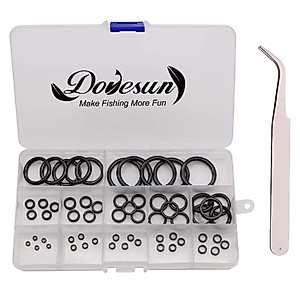 Dovesun Fishing Rod Repair Kit 60PCS Fishing Rod Guide Repair Kit Rod Ceramic Guides Ring 12 Mixed Sizes 60PCS