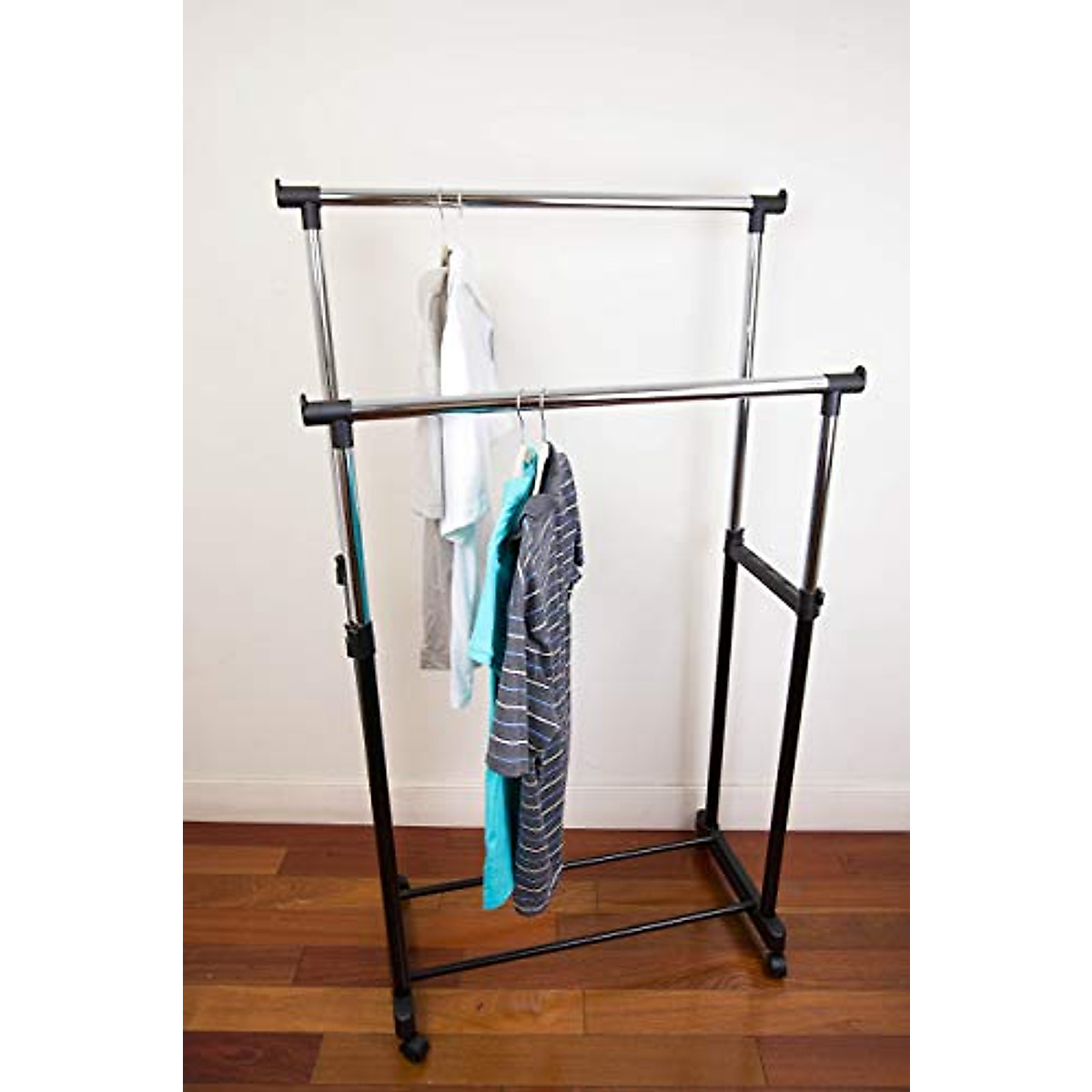 Sunbeam Double Hanging Garment Rack with Wheels