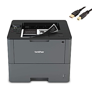 Brother HL-L62 Series Compact Monochrome Laser Printer, 48ppm, 520 Sheets, Wireless, Mobile Printing, Auto 2-Sided Printing, with MTC Printer Cable