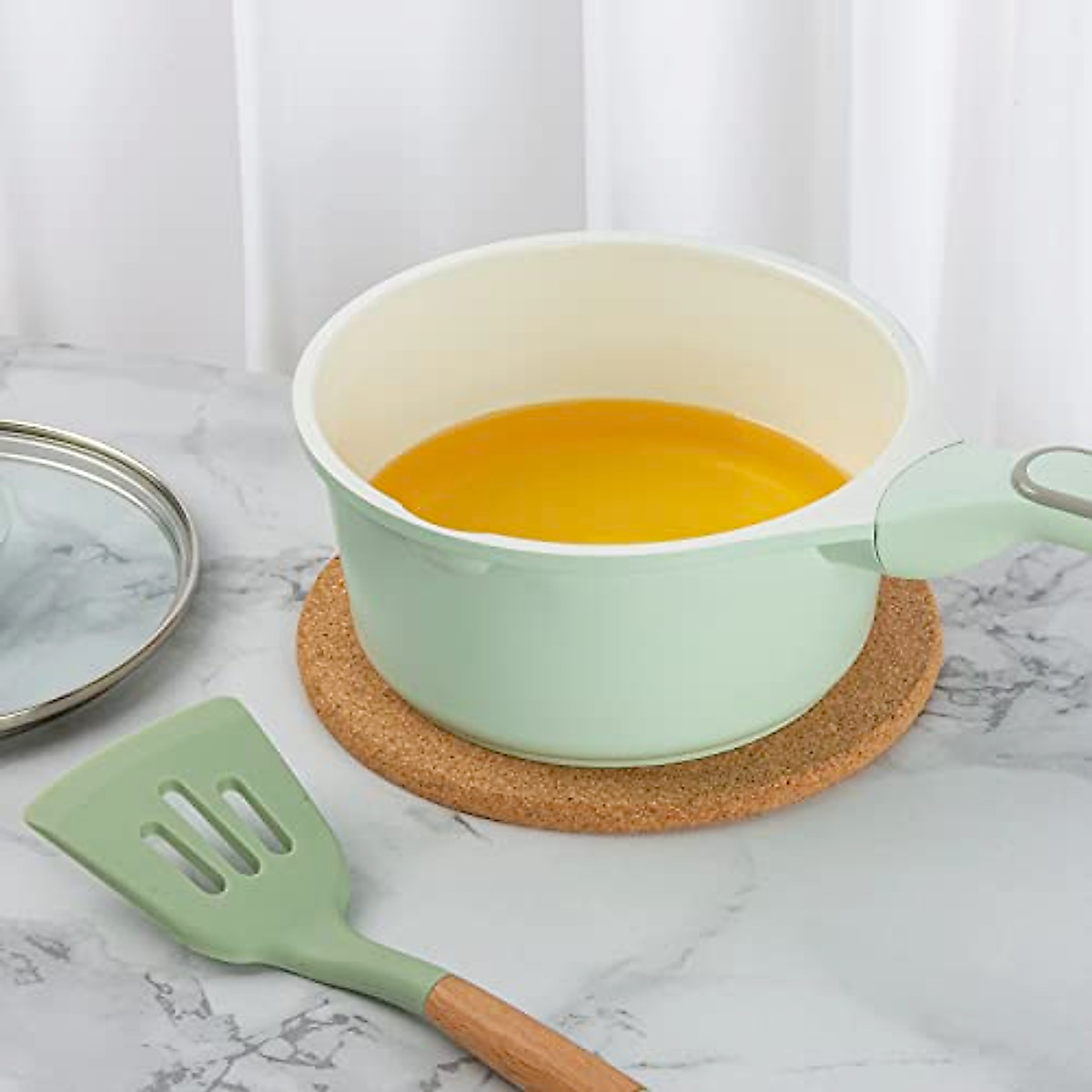 Cork Trivet, High Density Thick Cork Coaster Set for Hot Dishes and Hot Pots, 4 Pack 8 Inch Heat Resistant Multifunctional Cork Board, Hot Pads for Table and Countertop