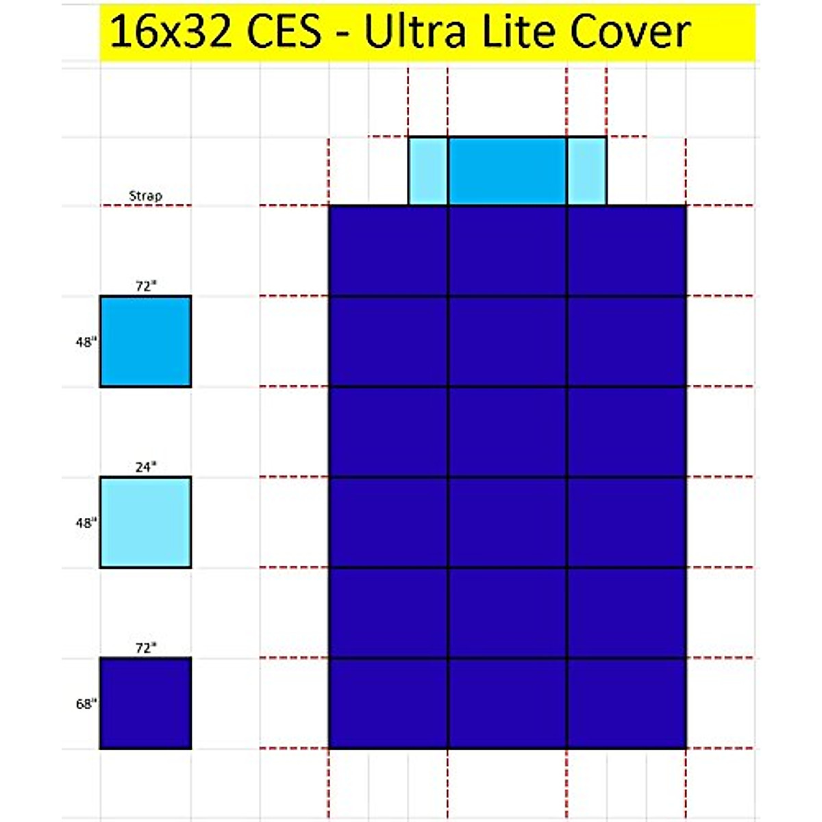 LinerWorld In Ground Safety Cover for 16'x32' Pool Rectangle Winter Pool Cover w/Optional Center End Step – Blue