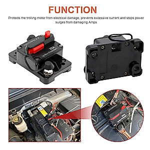 Erayco 150 Amp Circuit Breaker with Manual Reset for Car Marine Trolling Motors Boat ATV Manual Power Protect for Audio System Fuse, 12V-48VDC, Waterproof (150A)