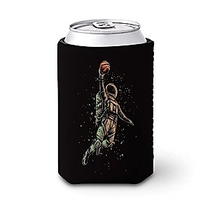 Can Cooler Sleeves Coozies for Cans And Bottles Insulators Basketball Astronaut Space Print PVC Elastic Reusable