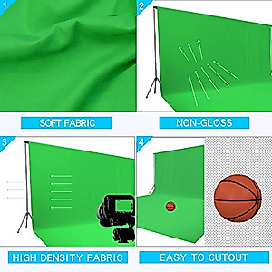 ISSUNTEX 6X9 ft Background Muslin Backdrop, Photo Studio, Collapsible High Density Screen for Video Photography and Television-Green