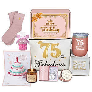 75th Birthday Gifts For Women, Happy 75th Birthday Gifts For Her Best Friend Mom Sister Wife Turning 75, Gift For 75 Year Old Woman Birthday Unique, Funny Birthday Gift Box Ideas